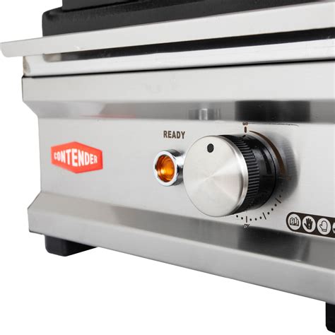 Contender Heavy Duty Single Panini Contact Grill Ribbed Top And Flat
