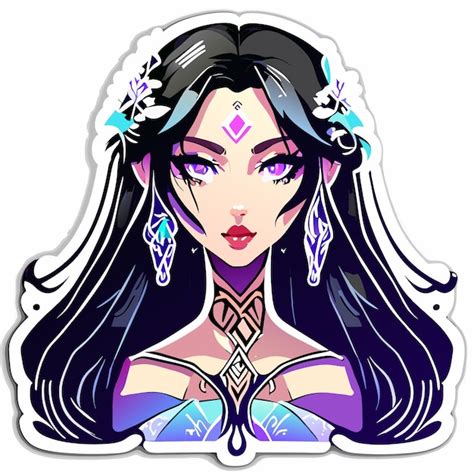 Premium Vector Beautiful Princess Hand Drawn Cartoon Sticker Icon