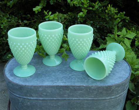 Fenton Blue Hobnail Opalescent Glass Wine Goblet 4 Available Price Per