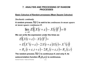STOCHASTIC PROCESSES