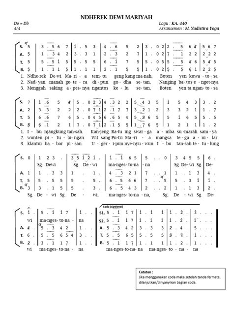 Ndherek Dewi Mariyah Satb 2 Pdf