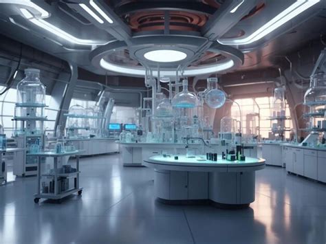 Premium Ai Image Futuristic Science Lab Background