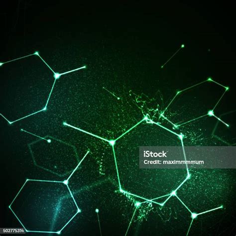 Abstract Vector Illuminated Molecular Structure Shapes Stock Illustration Download Image Now