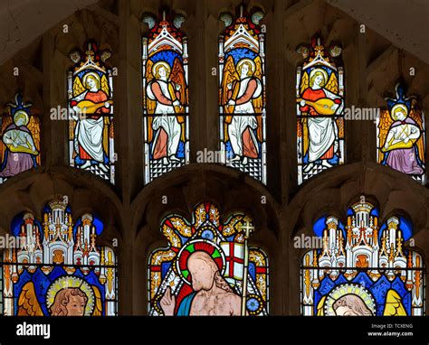 Victorian 19th Century Stained Glass Window Lawshall Church Suffolk