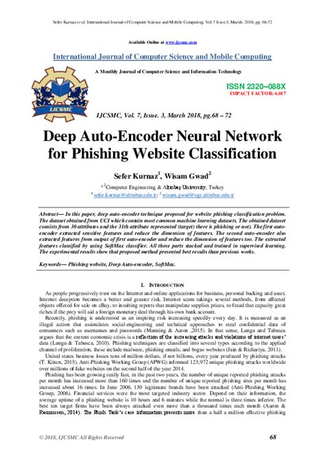 Pdf Deep Auto Encoder Neural Network For Phishing Website Classification﻿