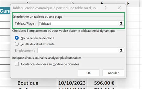 Vous remarquez qu il faut sélectionner la source de données et que c est déjà fait car nous