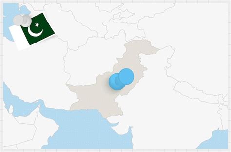 Premium Vector Map Of Pakistan With A Pinned Blue Pin Pinned Flag Of