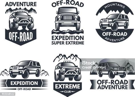 오프 로드 기호 4 4 트럭와 함께 레이블입니다 S 또는 레이블을 Suv 자동차 4x4 자동차에 대한 스톡 벡터 아트 및 기타 이미지 4x4 자동차 오프로드 자동차