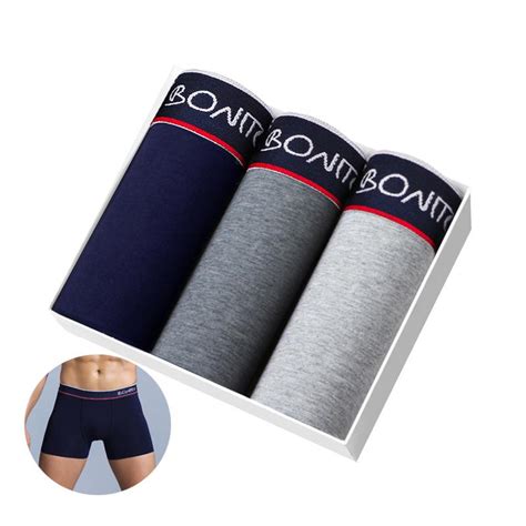 Купить BONITOS, 3 шт., мужские трусы, комплект хлопковых боксеров для ...