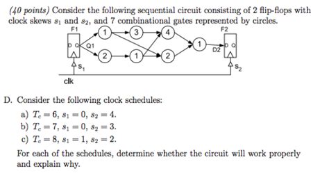 Solved 40 Points Consider The Following Sequential Circuit