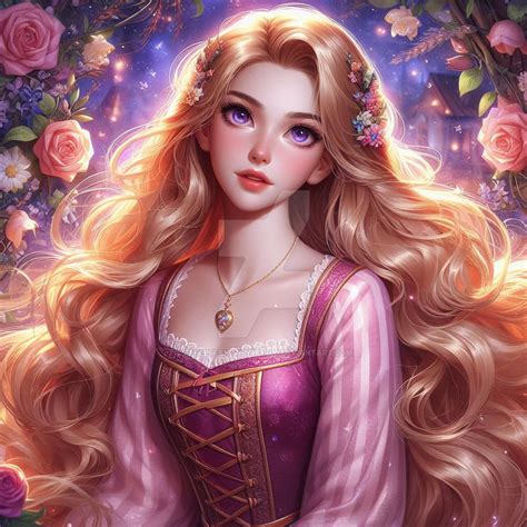 Rapunzel Portrait Digital Illustration Girl Babe By Rebelsfantasyworld