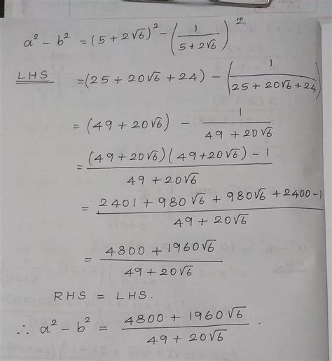 If A 5 26 And B 1 A Then What Will Be The Value Of A2 B2 Brainly In