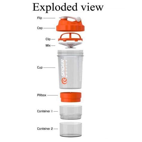 Shaker Bottle Exploded View In 2024 Bottle Shaker Bottle Water Bottle