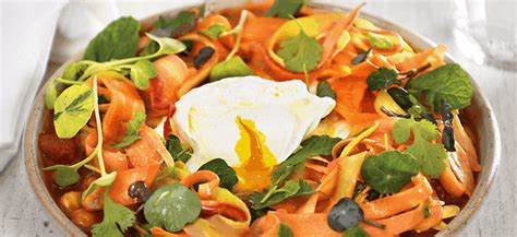 Chickpeas With Spiced Tomato Sauce Carrot And Preserved Lemon Salad