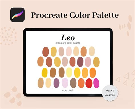 Leo Procreate Color Palette Zodiac Color Palette Hex Code Ipad Color Palette Swatches