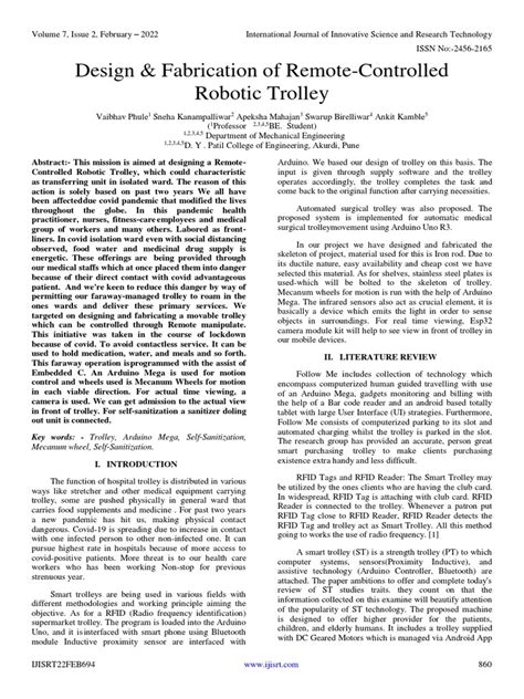 Design And Fabrication Of Remote Controlled Robotic Trolley Pdf Radio