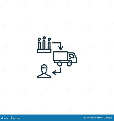 Supply Chain Outline Icon Monochrome Simple Sign From Logistics
