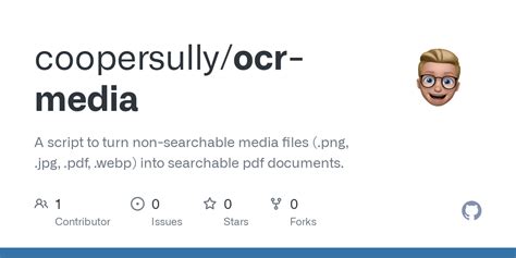 Github Coopersullyocr Media A Script To Turn Non Searchable Media