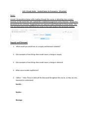 ECON Unit 3 Study Guide Unit 3 Study Guide Guided Notes For Economics 25 Points Name Answer