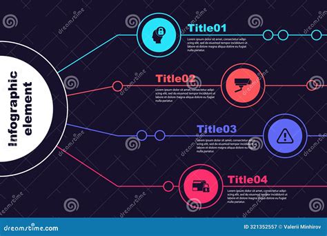 Set Human Head With Lock Security Camera Exclamation Mark In Triangle