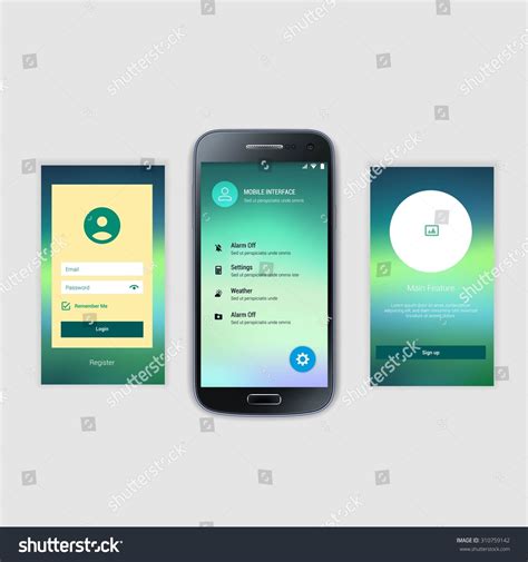 Mobile Screens User Interface Kit Modern Stock Vector Royalty Free 310759142 Shutterstock