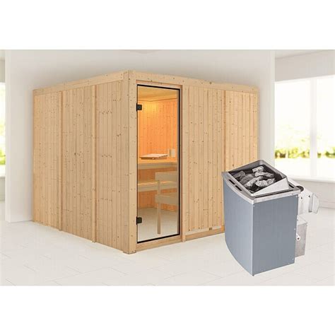 Karibu Elementsauna Arvika Mit 9 KW Saunaofen Mit Integrierter