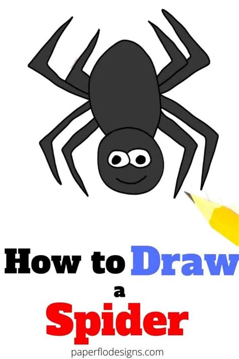 How To Draw A Spider Step By Step Easy Video Tutorial