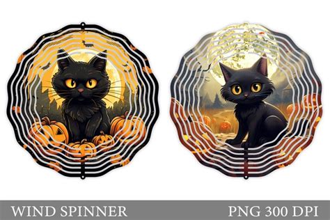 Cute Cat Wind Spinner Black Cat Wind Spinner Design