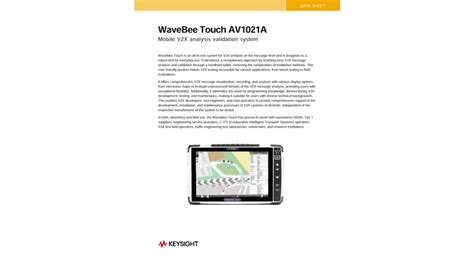 wavebee touch mobile v2x analysis and validation system keysight