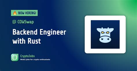 Backend Engineer With Rust Job At Cows Protocol