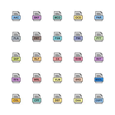 Premium Vector Set Of File Formats Icons