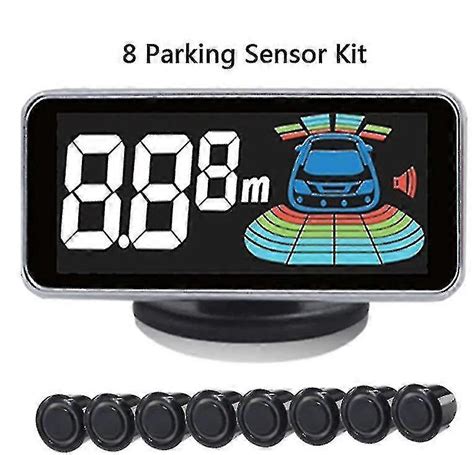 Car Parking Display Parktronics 8 Sensors Reverse Backup Reversing