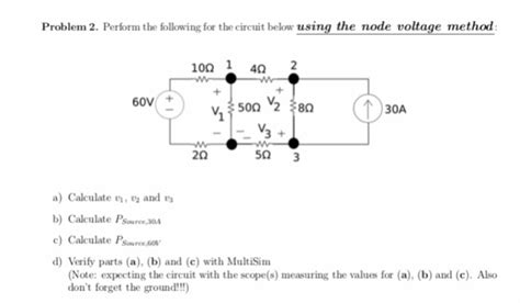 Solved Problem 2 Perform The Following For The Circuit