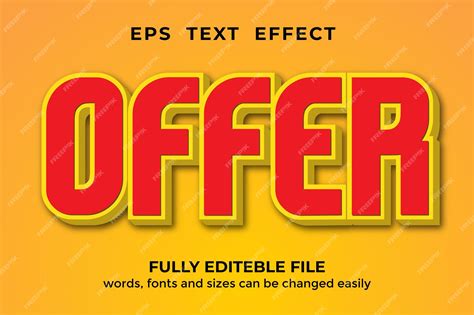 Premium Vector Offer 3d Text Effect Editable Modern Text Style