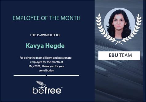 Kavya Hegde On Linkedin Befree Employeeofthemonth Thankyou Gratitude