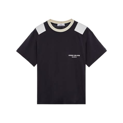 스톤 아일랜드 223x3 마리나 숏슬리브 크루넥 티셔츠 블루 23fw Stone Island Kream