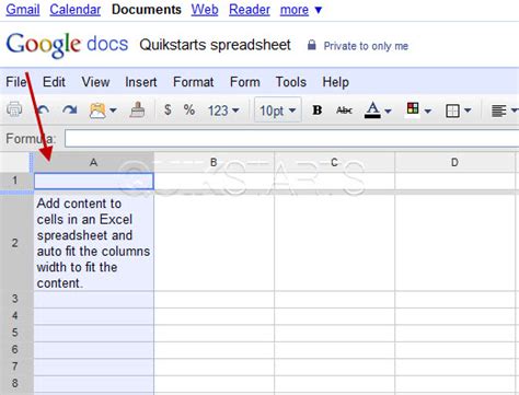 Auto Fit Column Width In Google Docs Spreadsheets Quikstarts