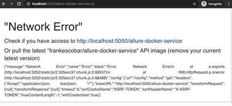 Network Error When I Tried To Access Localhost 5252 Allure