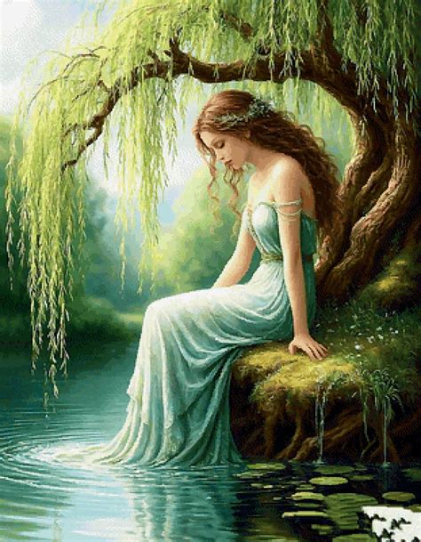 Предпросмотр схемы вышивки Над рекой №2885774 Вышивка крестом