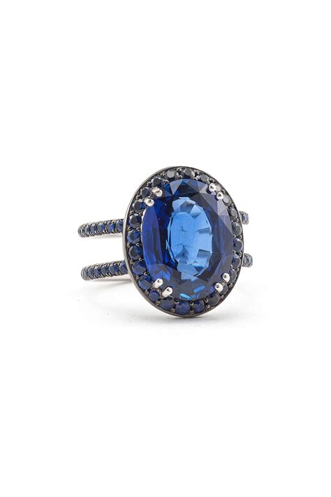 Sylva And Cie White Gold Sapphire Ring Mitchell Stores