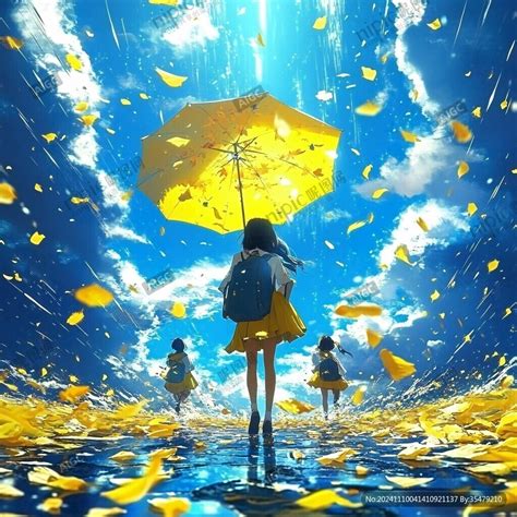 Ai创作图撑伞的少女 打伞的少女 雨伞少女 撑伞少女 雨中撑伞的少女 梦幻伞状 打伞少女 唯美治愈画面 插图配图壁纸美图 日系风插画 二次元