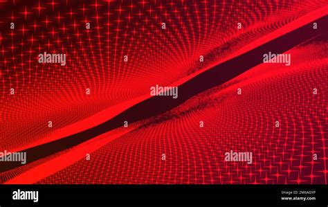 Futuristic Point Wave Dynamic Particles Sound Wave Flowing Over Dark Cyber Technology