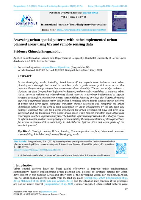 Pdf Assessing Urban Spatial Patterns Within The Implemented Urban Planned Areas Using Gis And