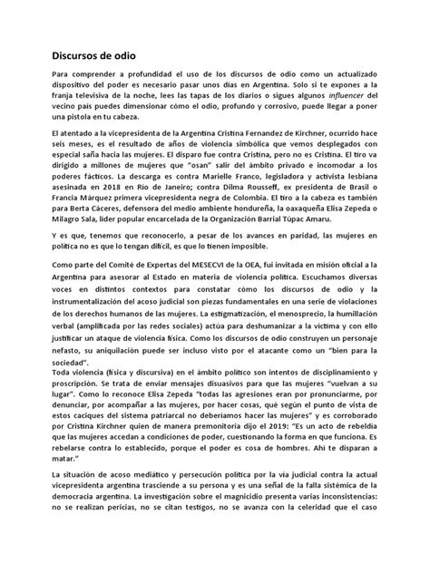 Discurso De Odio Pdf