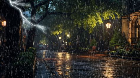 비오는 공원 폭우와 함께 3분이내 불면증극복 수면을 위한 듣기좋은 빗소리힐링백색소음 Asmr Youtube