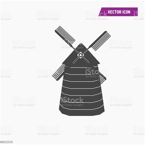 風車圖示向量在白色背景向量圖形及更多古老的圖片 古老的 塔 小麥 Istock