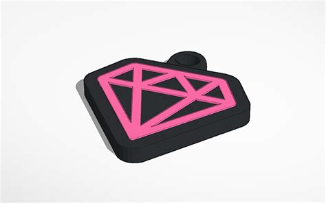3d Design Nfc Diamond Keychain Tinkercad