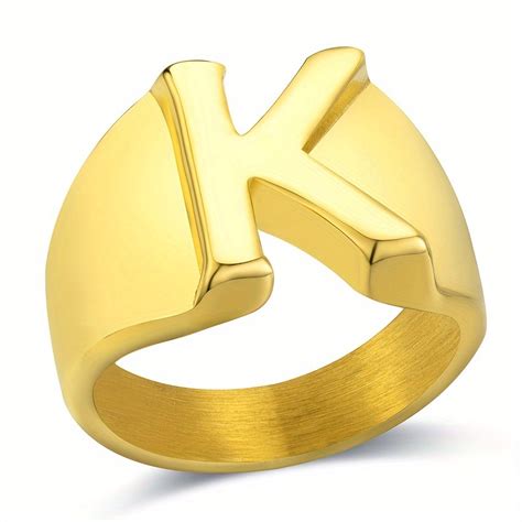 Fashion Stainless Steel Golden Ring Men Non Fading Hip Hop Temu