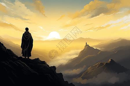 穿著黑金长袍的书生艺术插图插画图片下载 正版图片600133097 摄图网