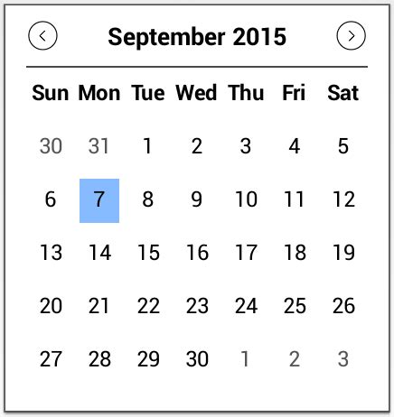 Android Calendar View For Date Picker Stack Overflow